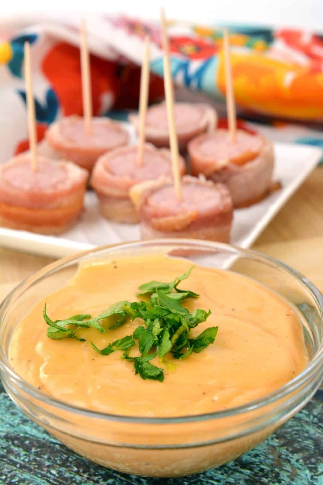 Bacon Wrapped Brats with Beer Cheese Sauce - CheekyKitchen