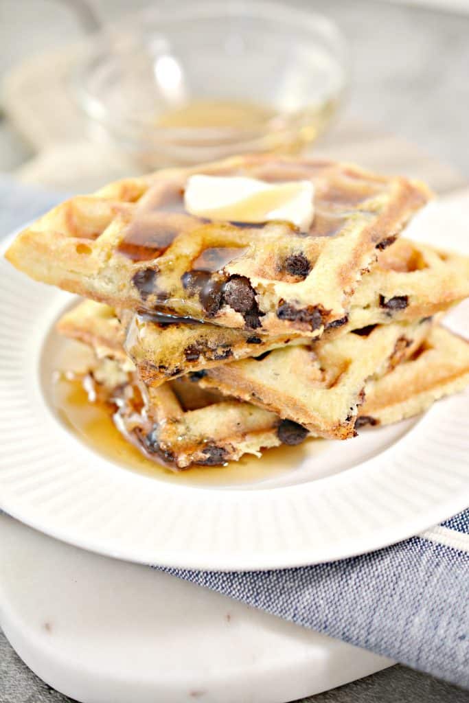 Chocolate Chip Waffles - Chocolate Chip Chaffles