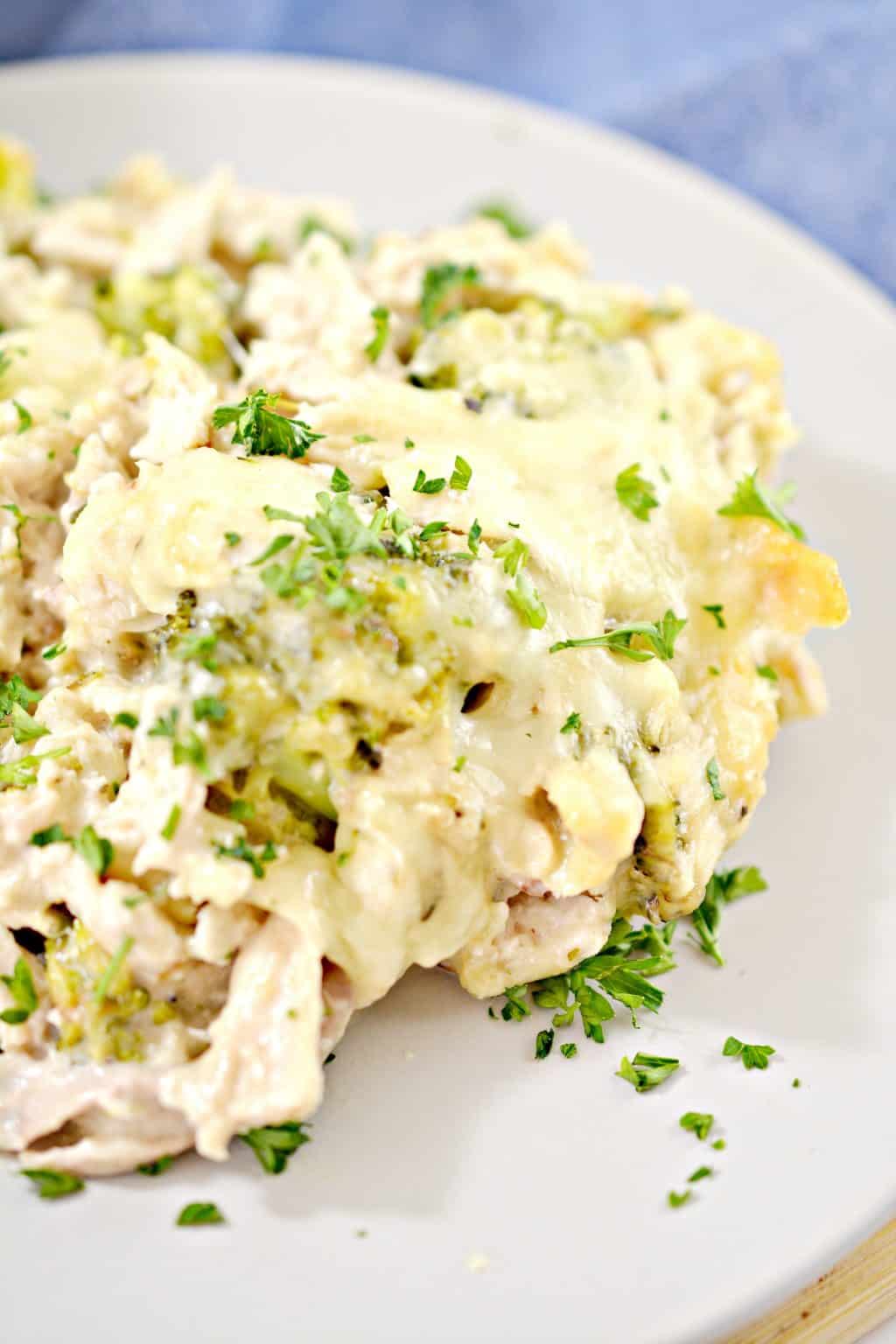 Cheesy Chicken Broccoli Casserole - CheekyKitchen