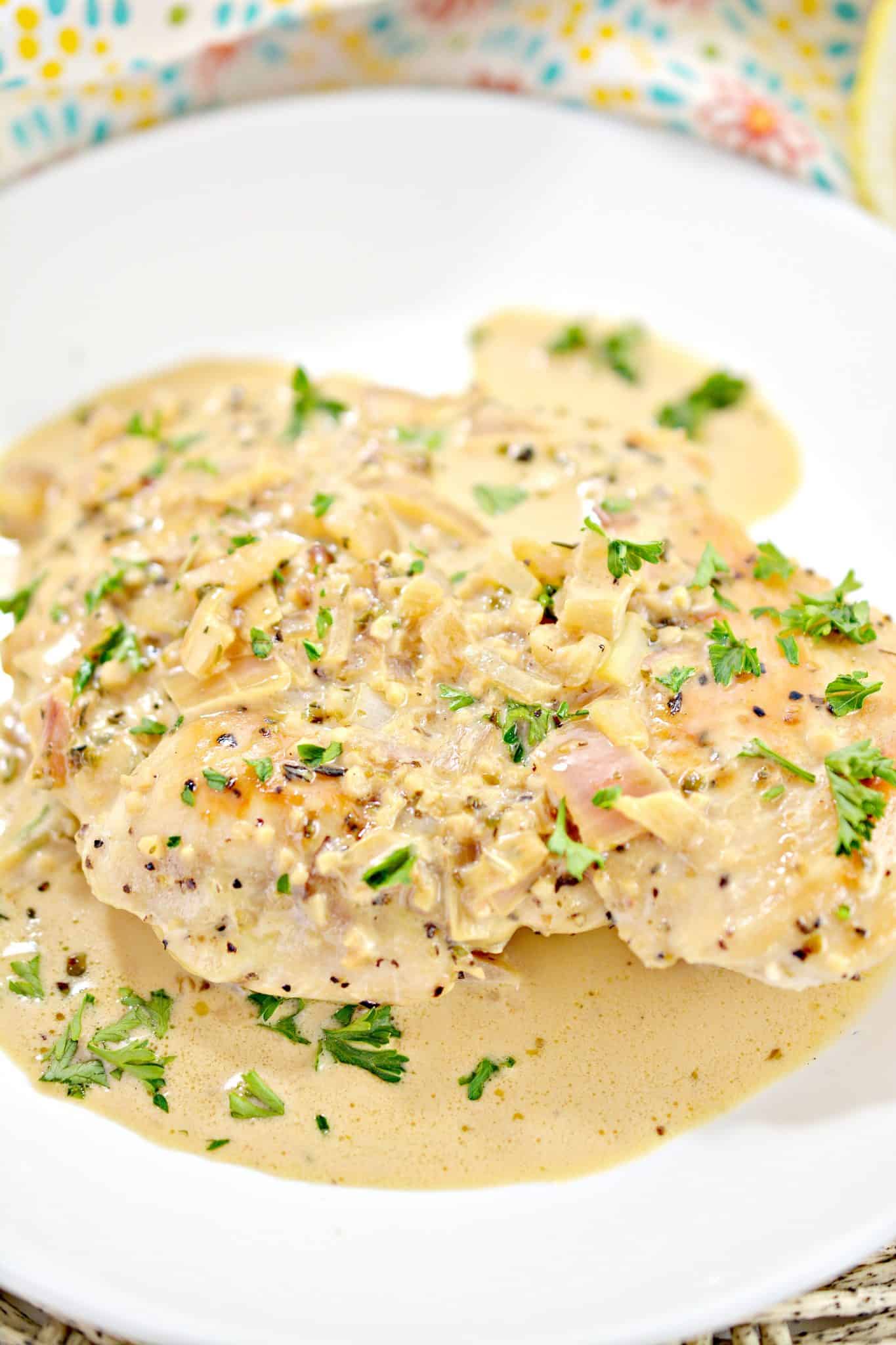 One-Skillet Chicken in Lemon Cream Sauce - CheekyKitchen