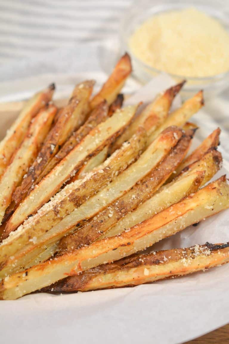 Baked Garlic Parmesan Fries - CheekyKitchen