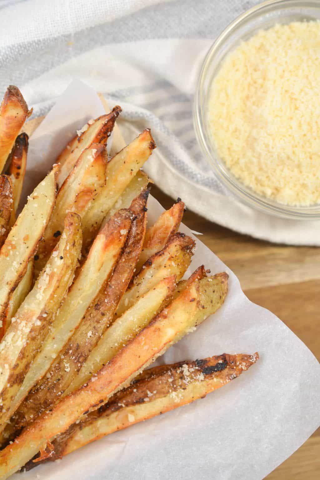 Baked Garlic Parmesan Fries - CheekyKitchen