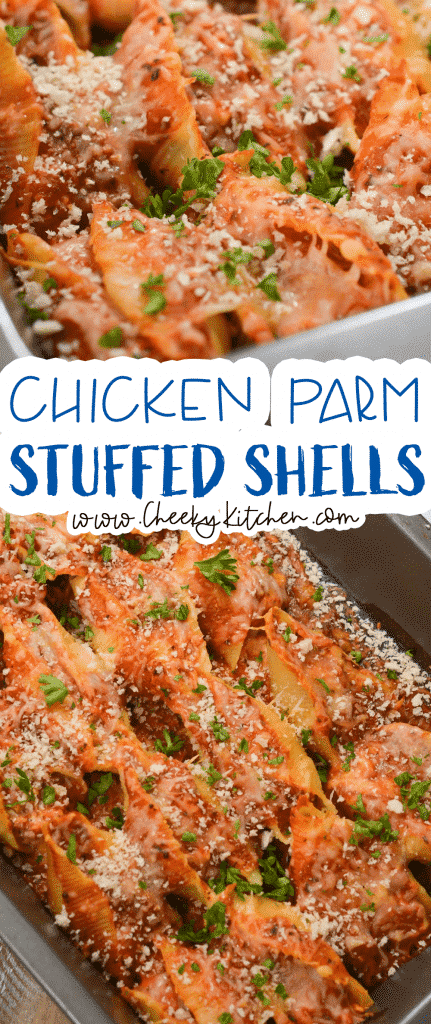 Chicken Parmesan Stuffed Shells - CheekyKitchen