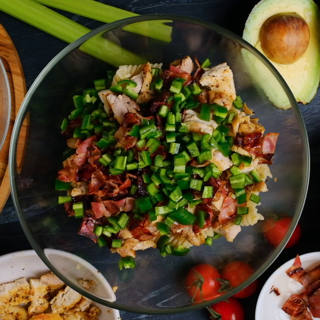 Chicken Club Pasta Salad - CheekyKitchen