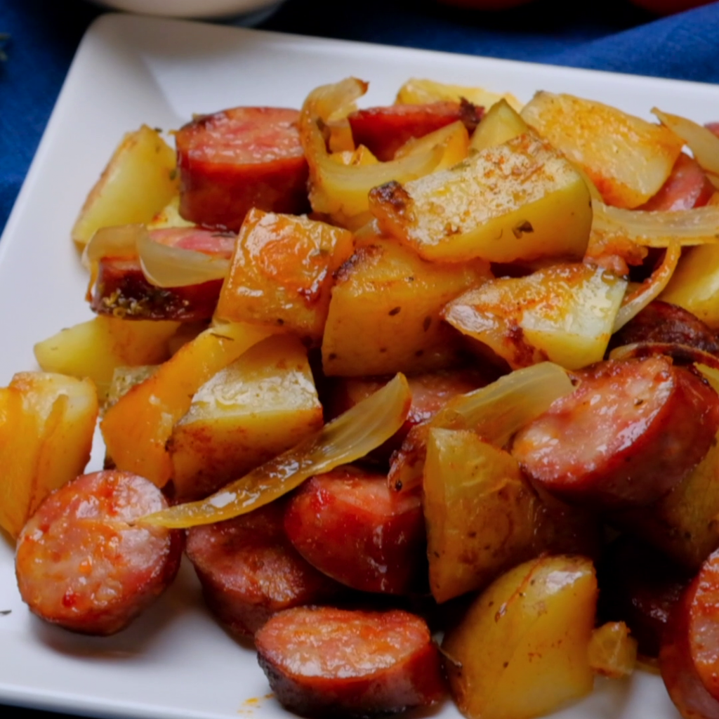 One Pan Oven Roasted Potatoes, Sausage, and Peppers - CheekyKitchen