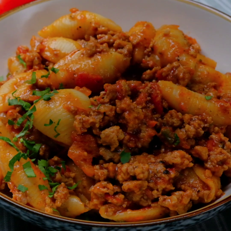 Pasta Shells with Ground Beef - CheekyKitchen