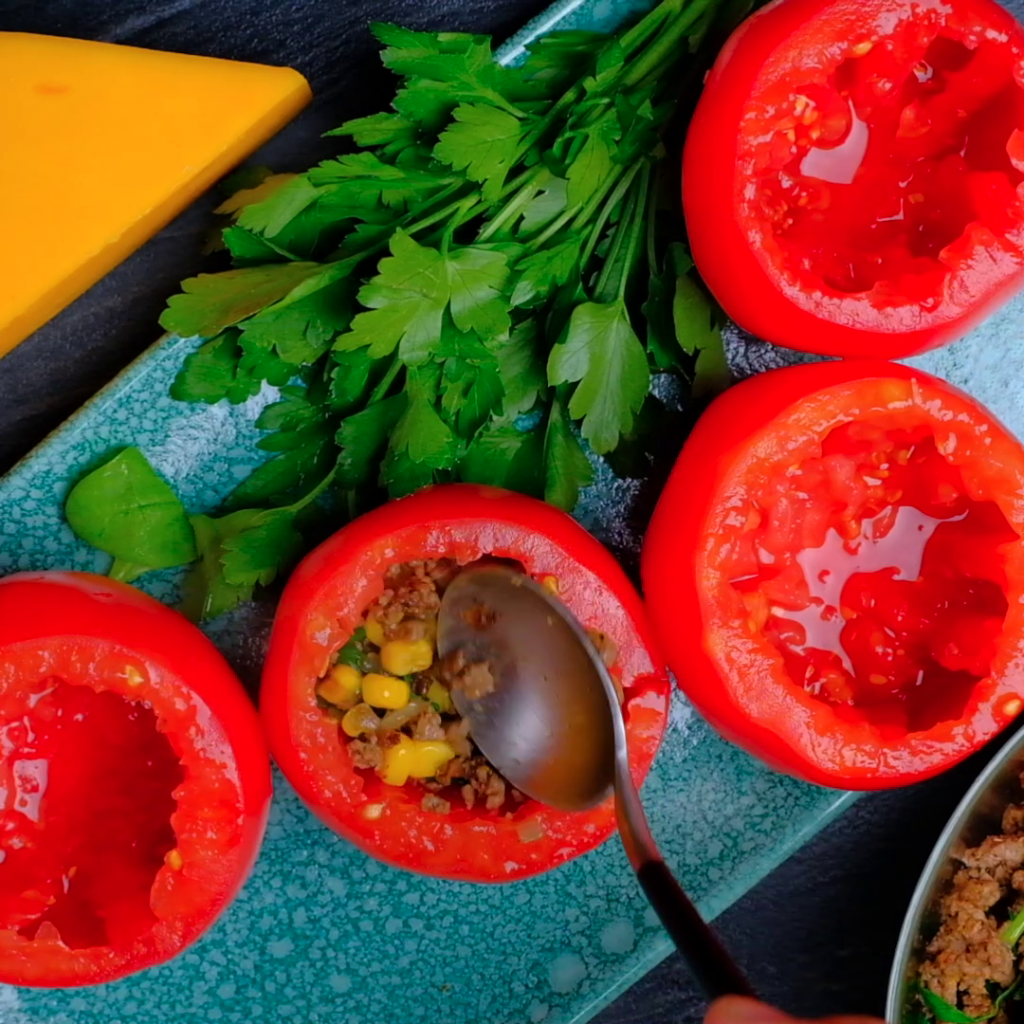 Taco Stuffed Tomatoes - CheekyKitchen