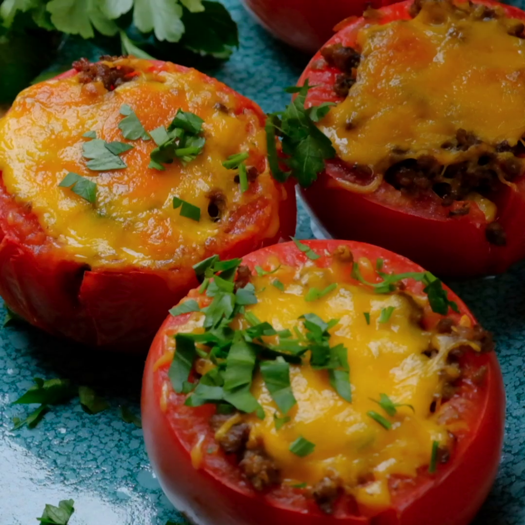 Taco Stuffed Tomatoes - CheekyKitchen