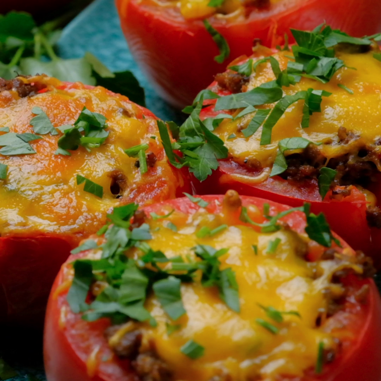 Taco Stuffed Tomatoes - CheekyKitchen