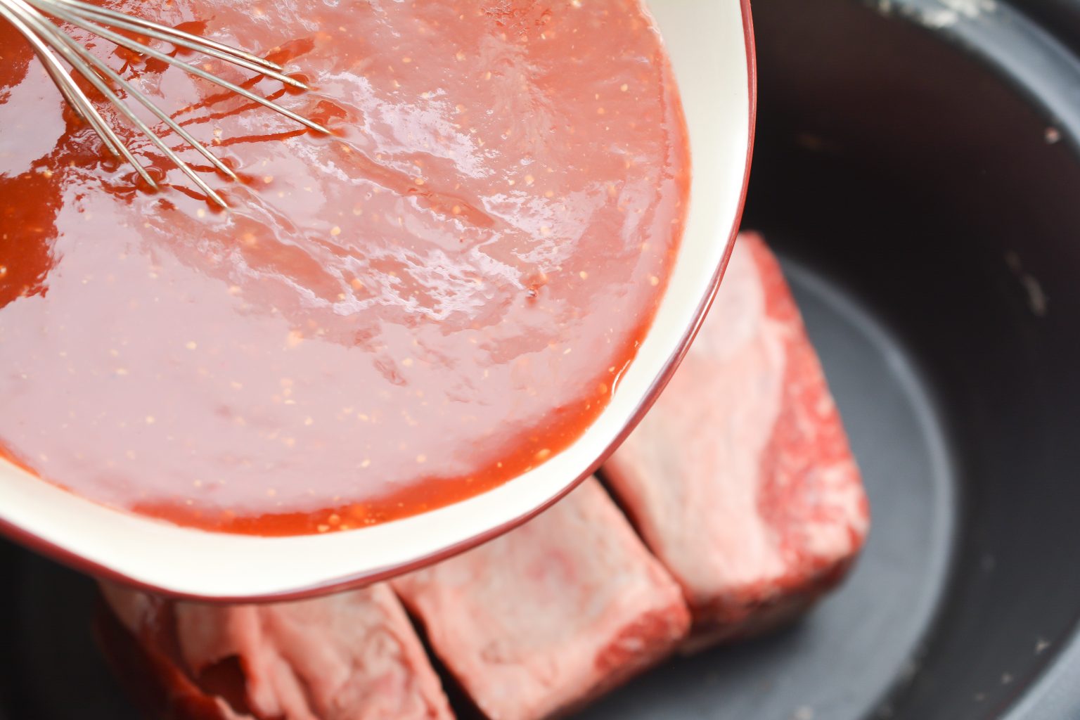 Slow Cooker Barbeque Beef Ribs - CheekyKitchen