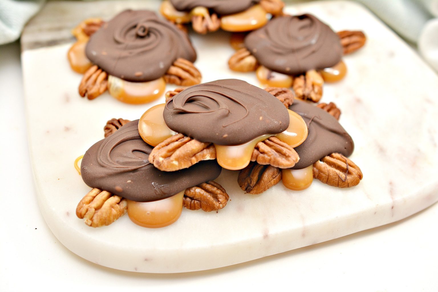 Homemade Turtle Candy with Pecans and Caramels - CheekyKitchen