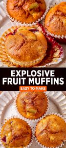 Explosive Fruit Muffins - CheekyKitchen