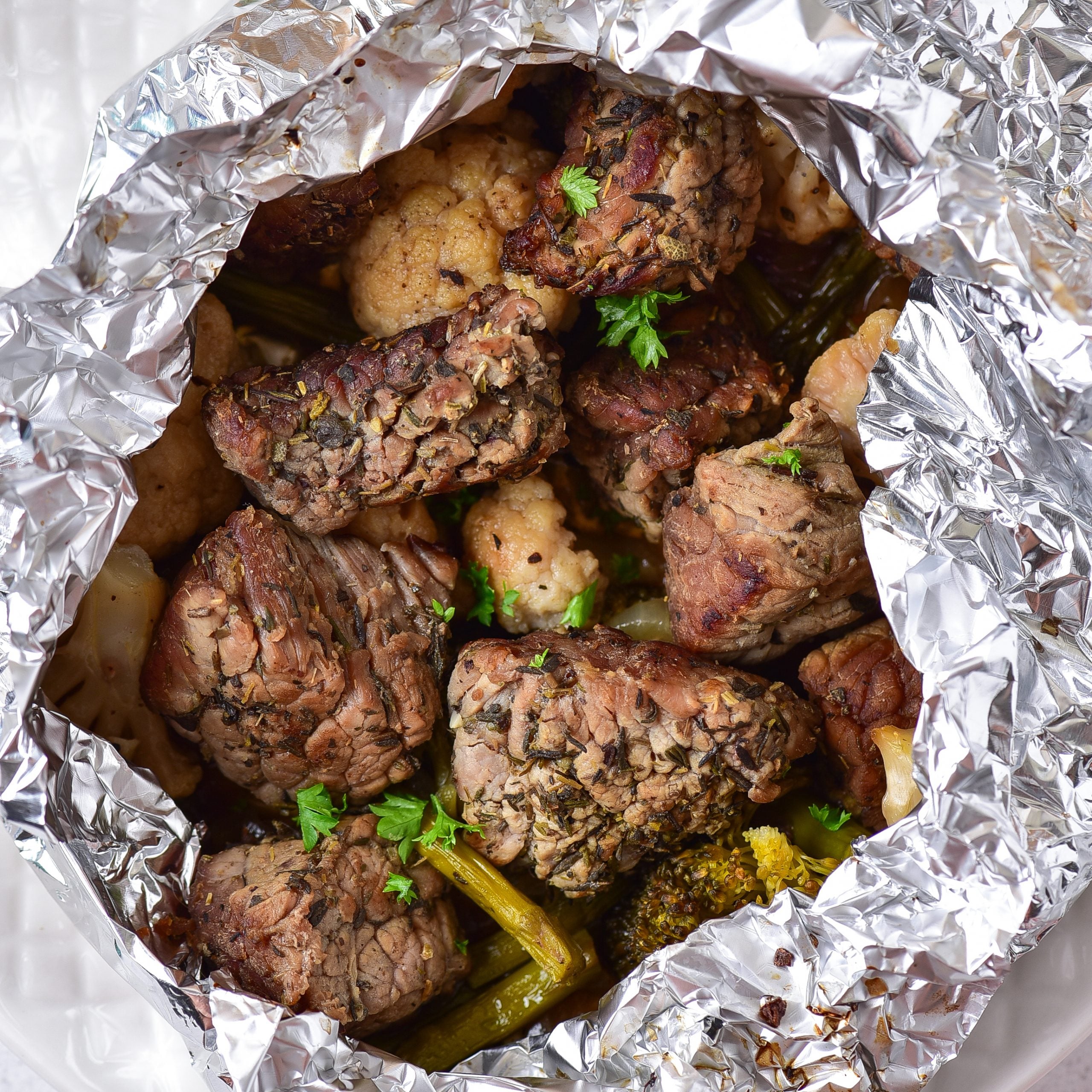 Garlic Steak Foil Packets - CheekyKitchen
