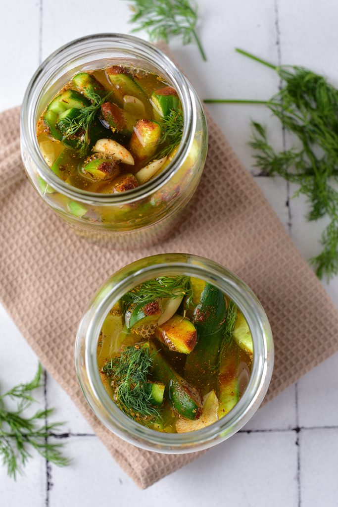 Refrigerator Dill Pickles - CheekyKitchen