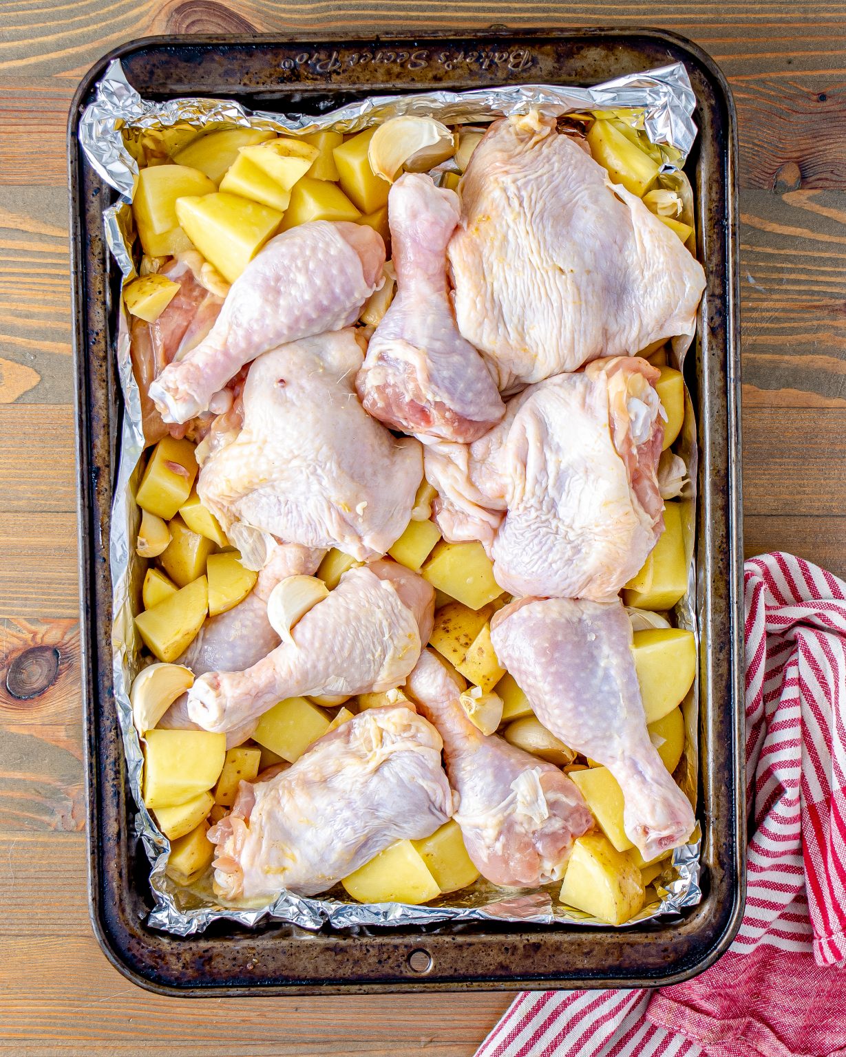 Garlic Roasted Chicken and Potatoes - CheekyKitchen