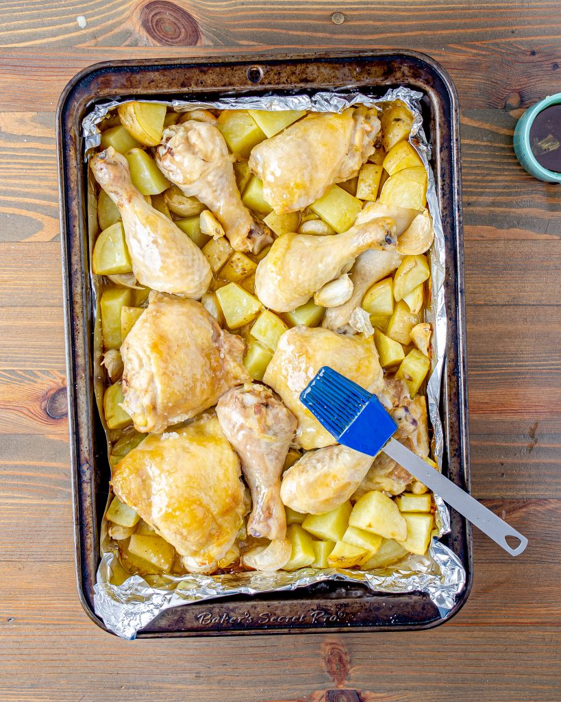 Garlic Roasted Chicken and Potatoes - CheekyKitchen