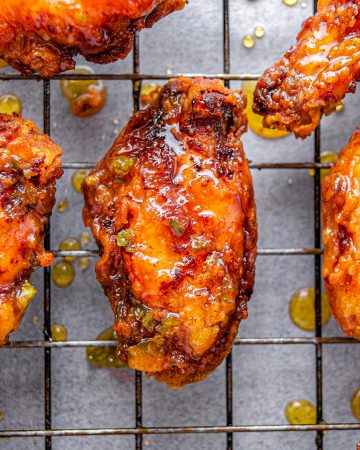 Hot Honey Peach Wings - CheekyKitchen