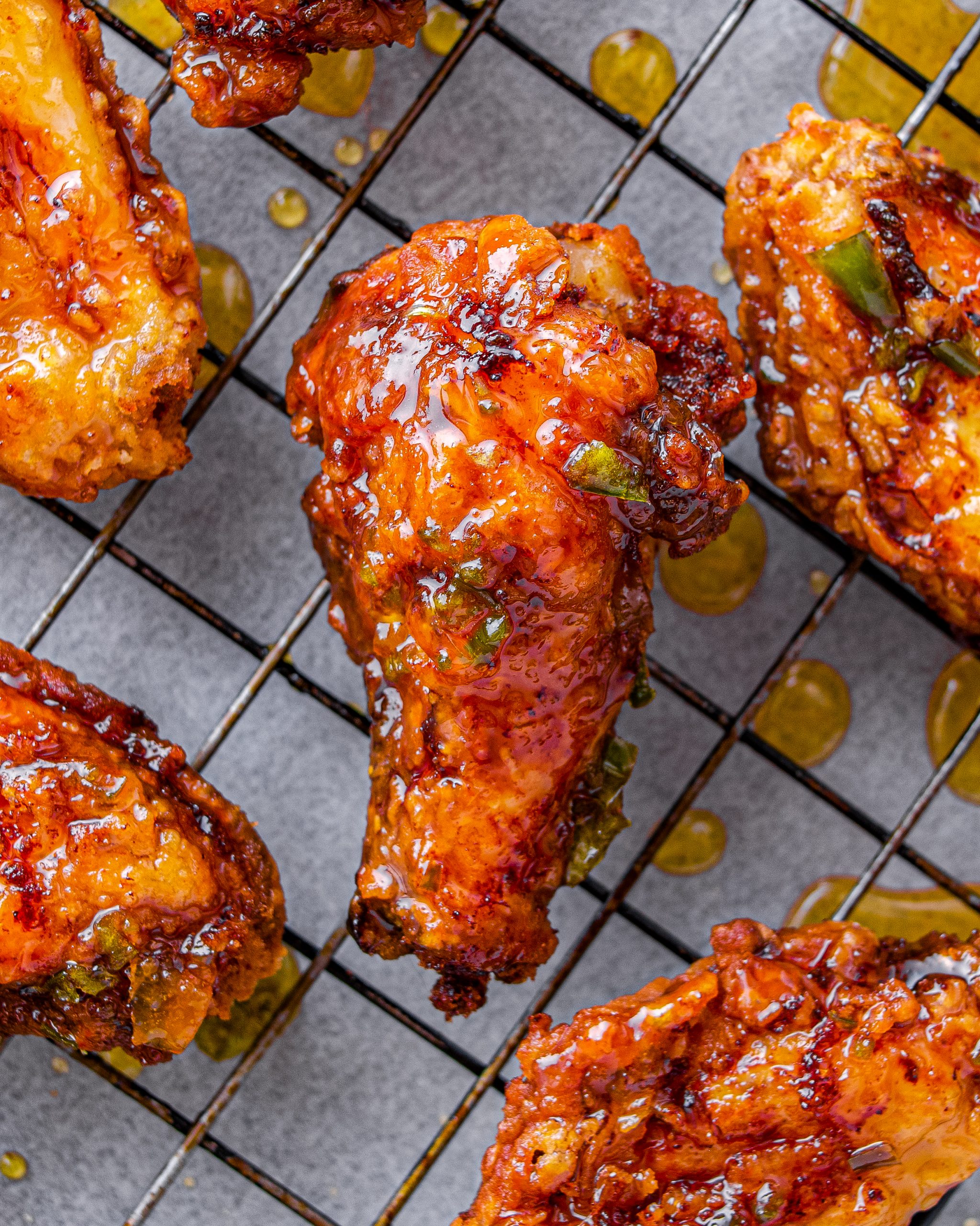 Hot Honey Peach Wings - CheekyKitchen