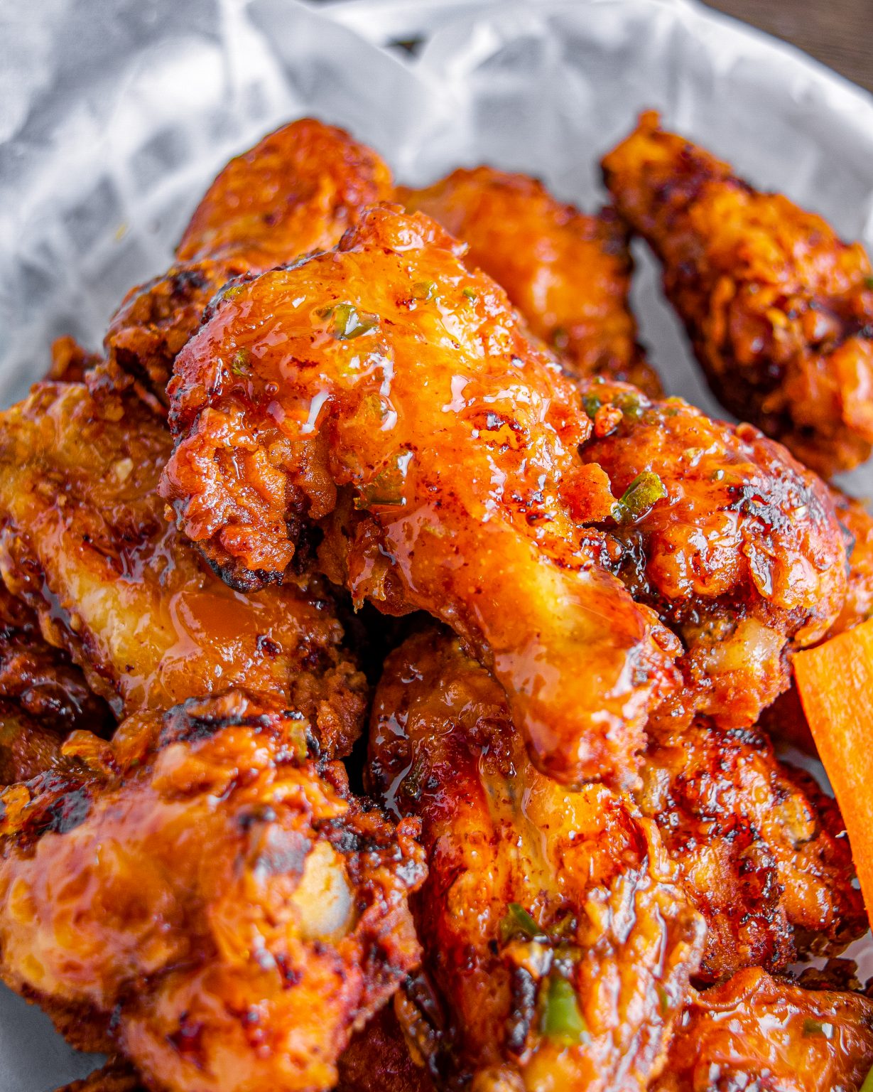 Hot Honey Peach Wings - CheekyKitchen