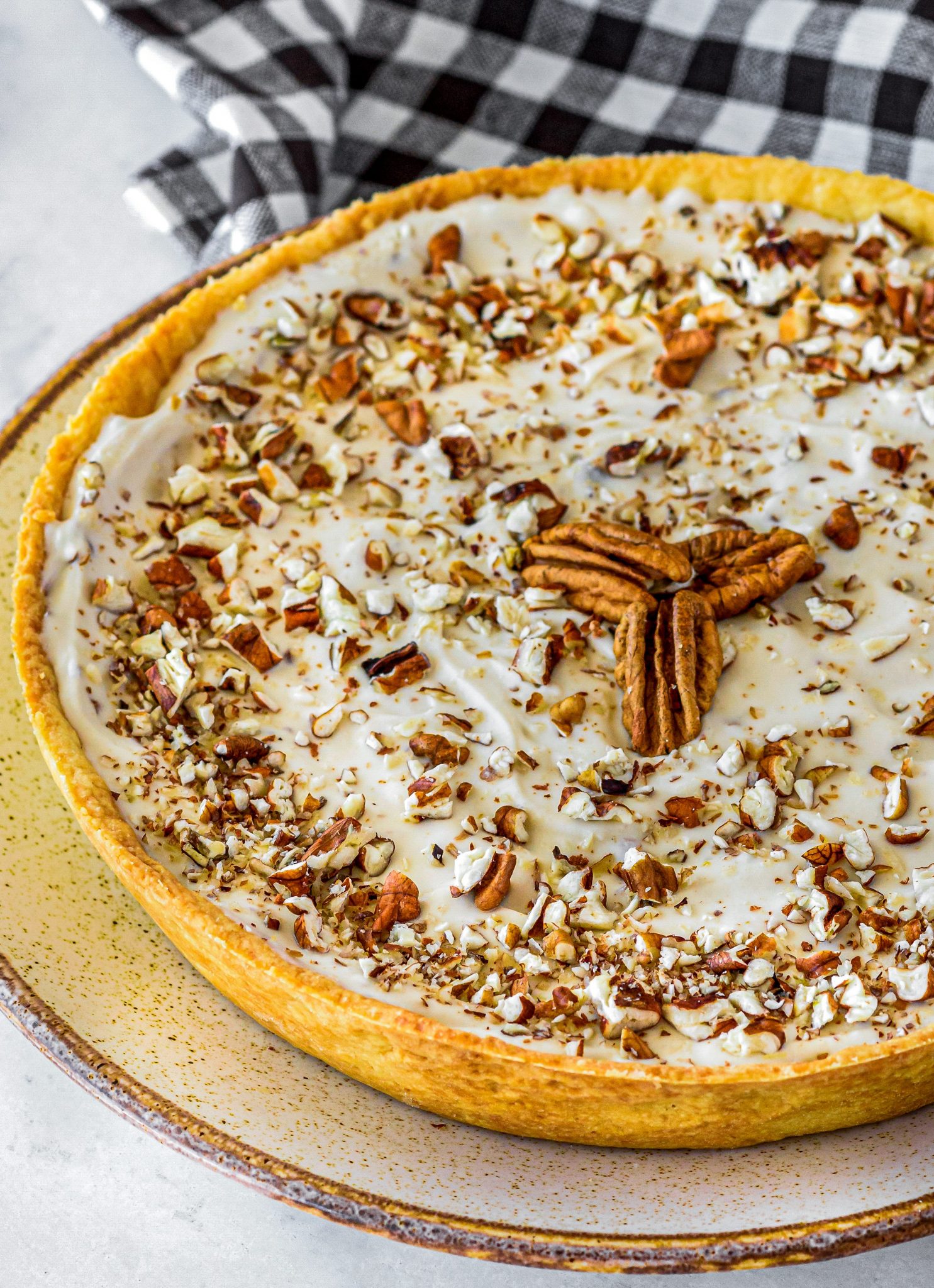 Pecan Cream Cheese Pie Recipe - CheekyKitchen