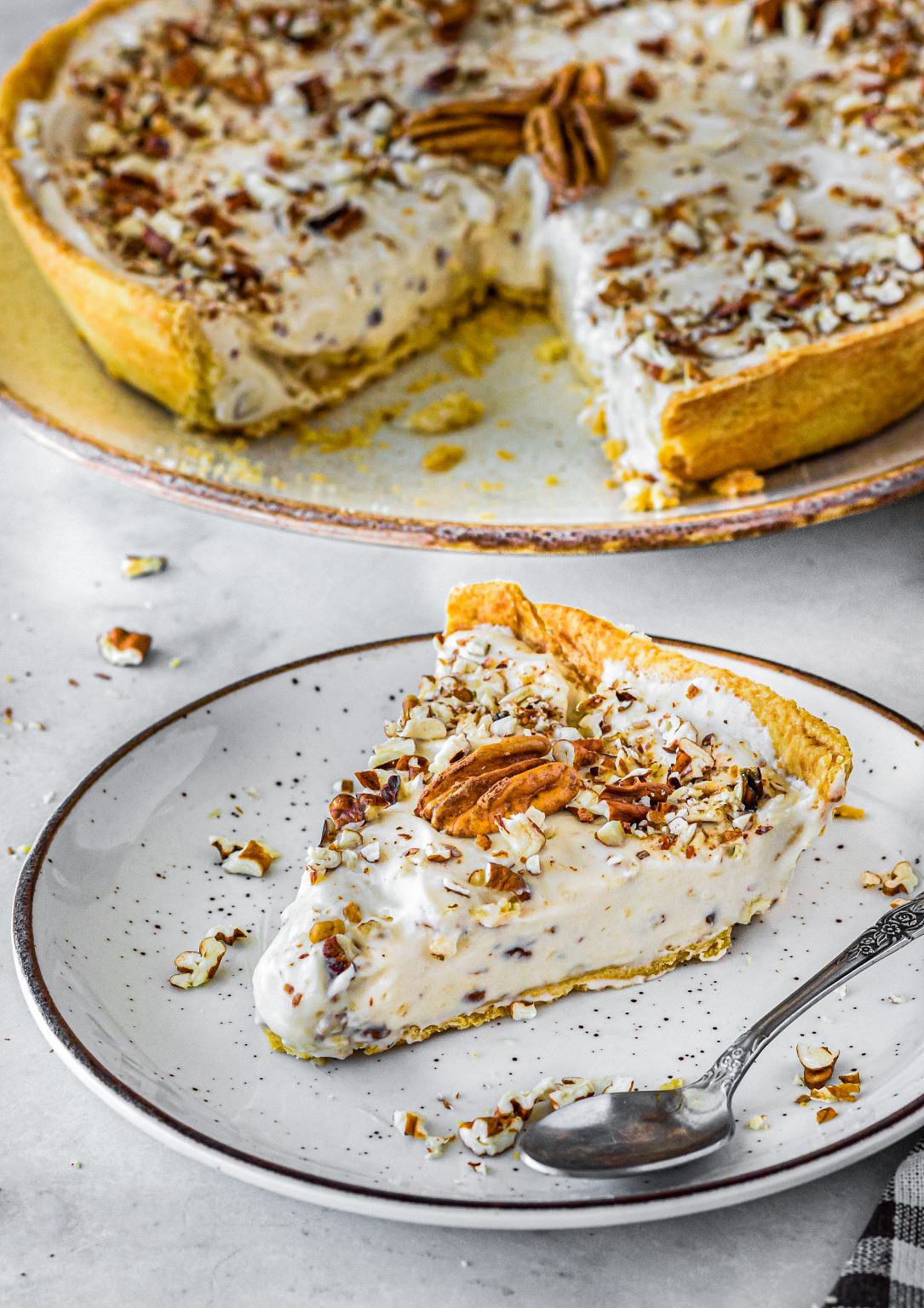 Pecan Cream Cheese Pie Recipe - CheekyKitchen