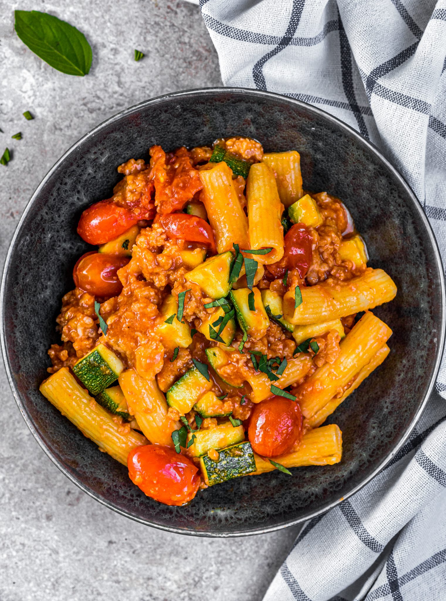 Rigatoni with Sausage, Tomatoes and Zucchini - CheekyKitchen