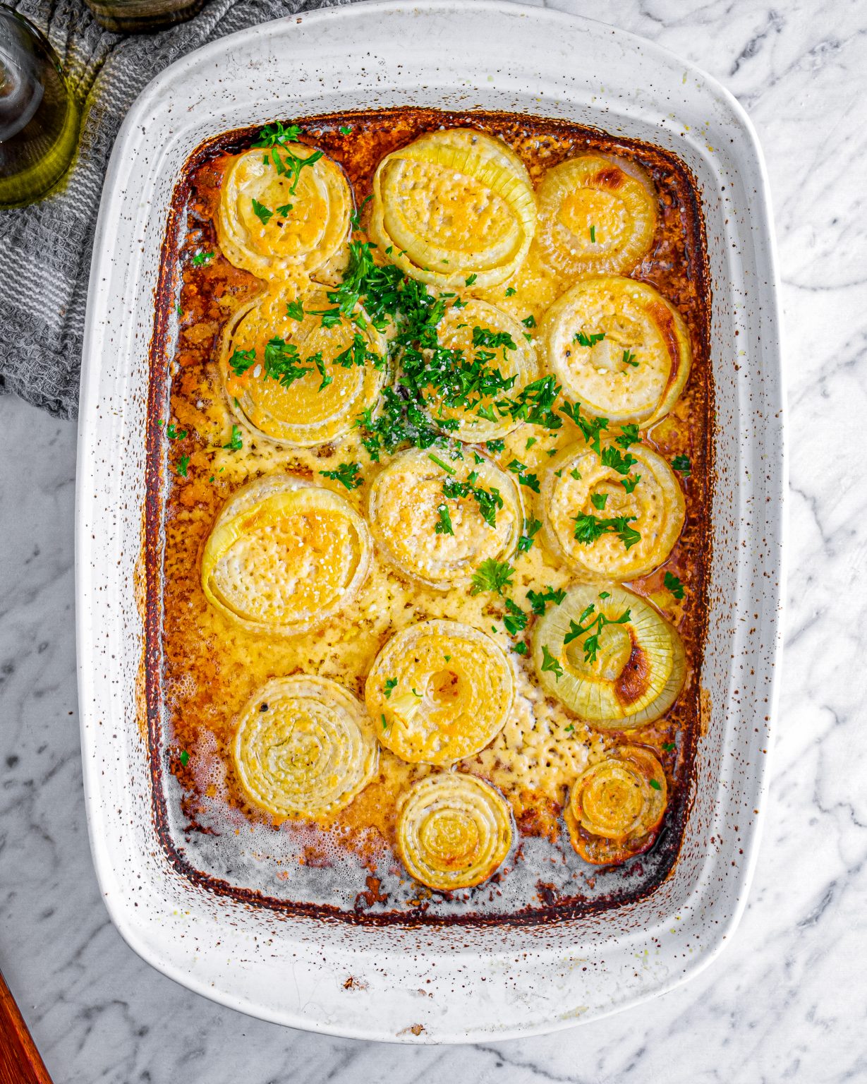 Roasted Parmesan Creamed Onions - CheekyKitchen