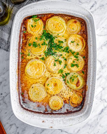 Roasted Parmesan Creamed Onions - CheekyKitchen