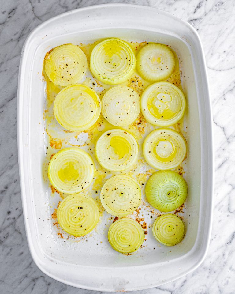 Roasted Parmesan Creamed Onions - CheekyKitchen