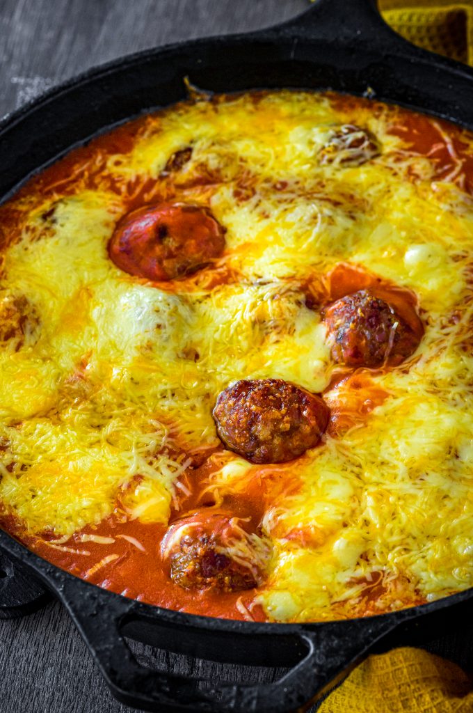 Cheesy Enchilada Meatballs Recipe - CheekyKitchen