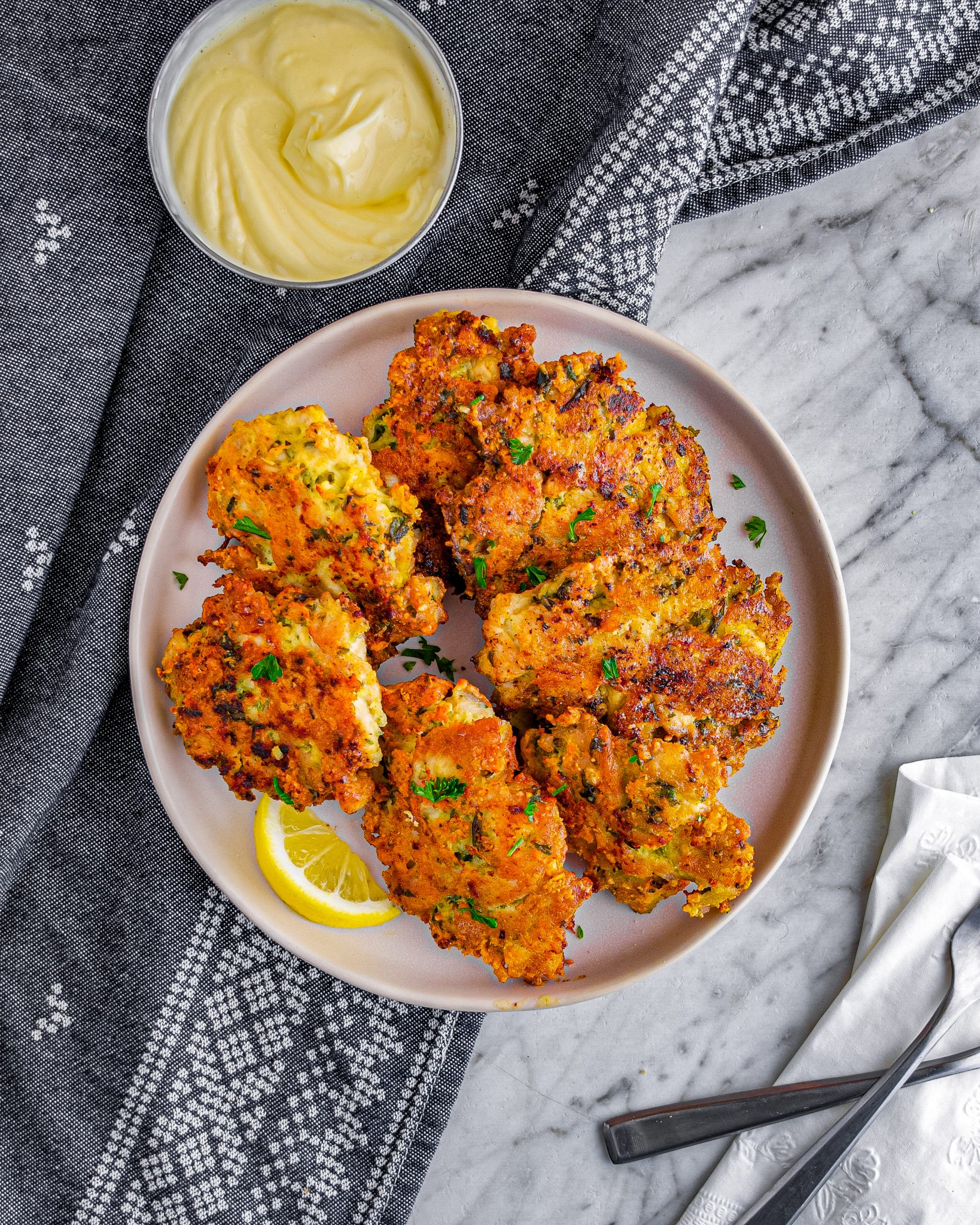 Cheesy Chicken Fritters Recipe - CheekyKitchen