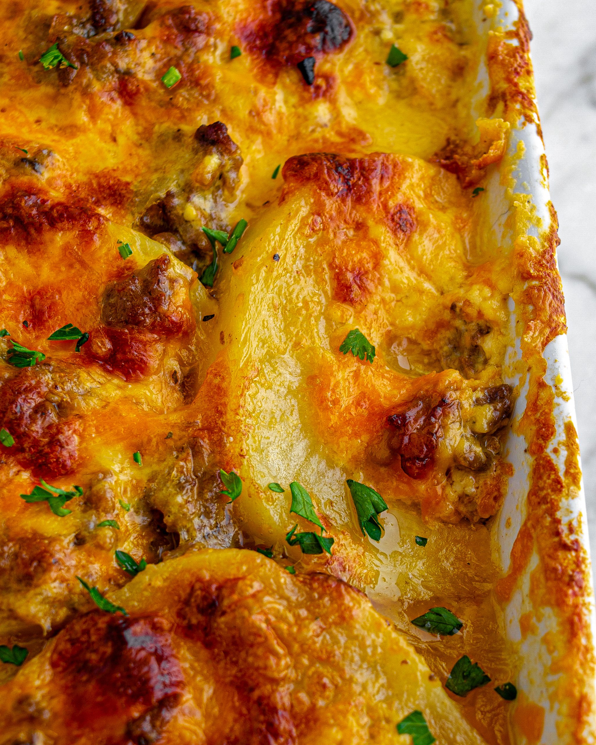 Cheesy Hamburger Potato Casserole - CheekyKitchen