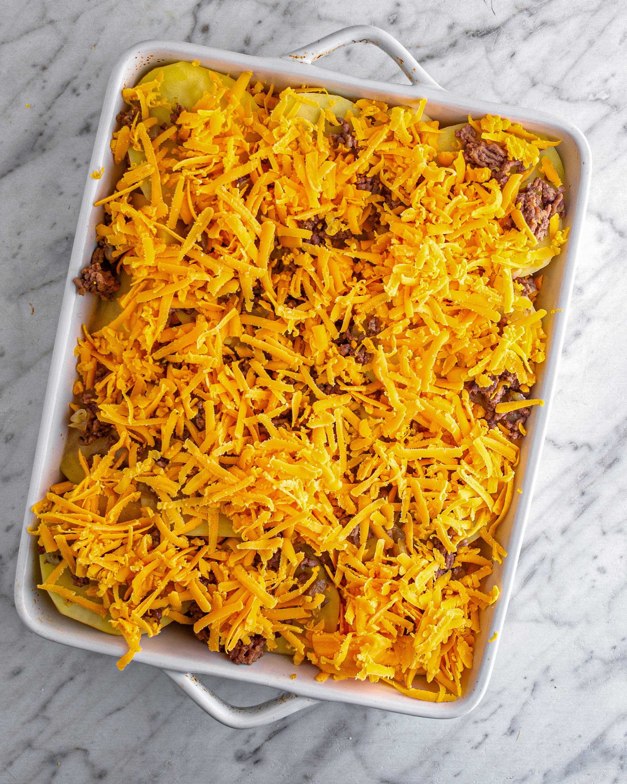Cheesy Hamburger Potato Casserole - CheekyKitchen