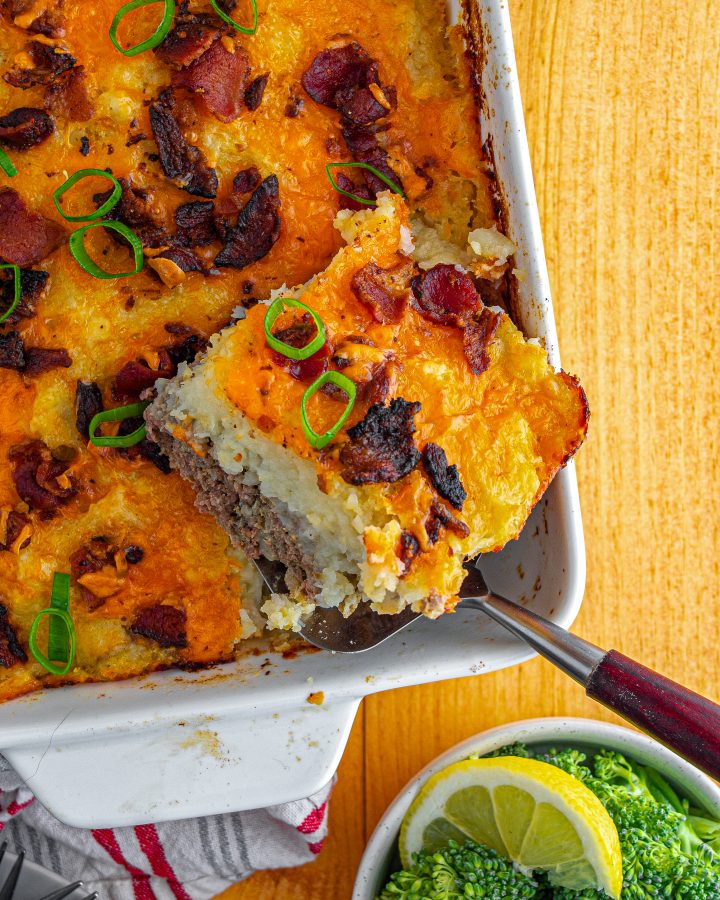 Cheesy Loaded Meatloaf Casserole - CheekyKitchen