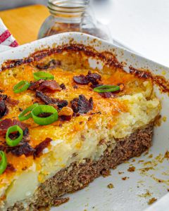 Cheesy Loaded Meatloaf Casserole - CheekyKitchen