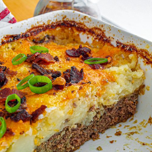 Cheesy Loaded Meatloaf Casserole - CheekyKitchen