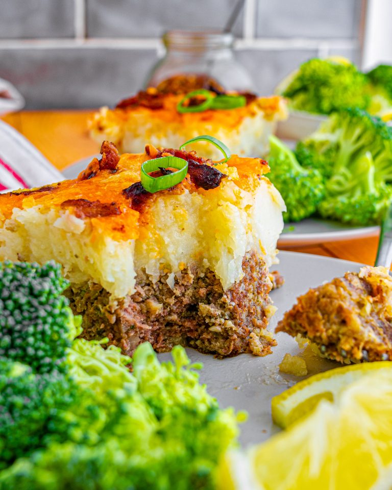 Cheesy Loaded Meatloaf Casserole - CheekyKitchen
