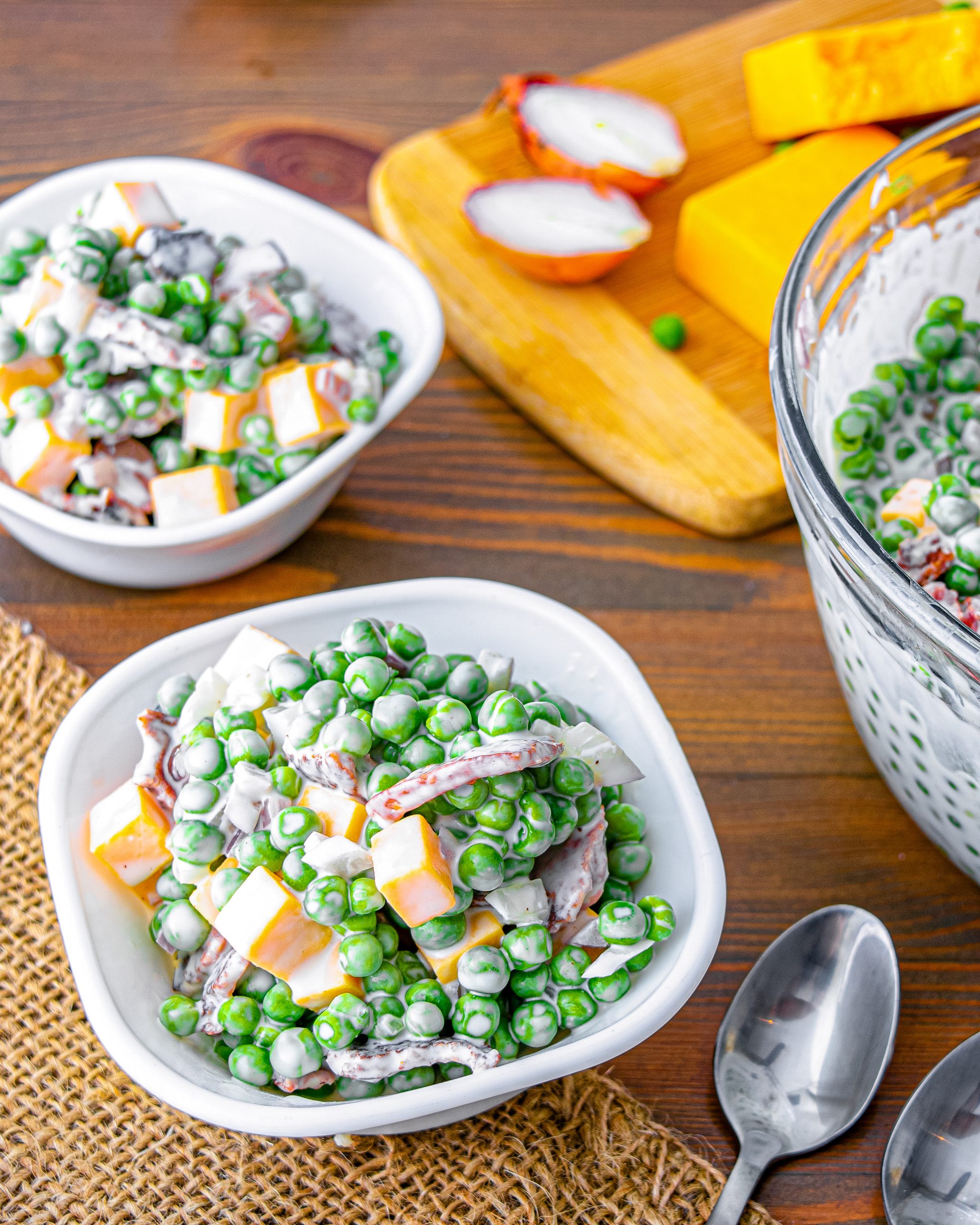 Classic Creamy Pea Salad - CheekyKitchen