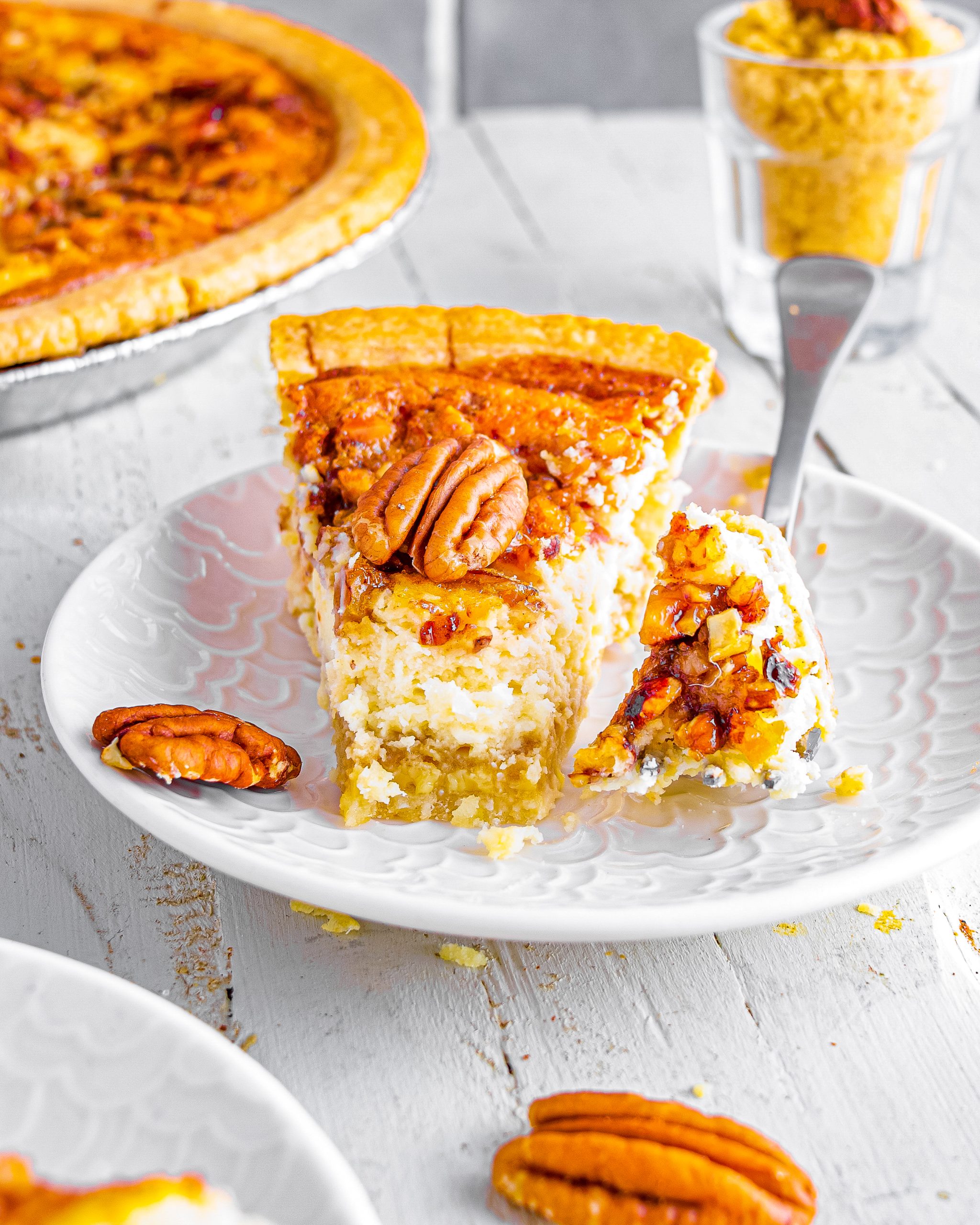 Pecan Cheesecake Pie - CheekyKitchen