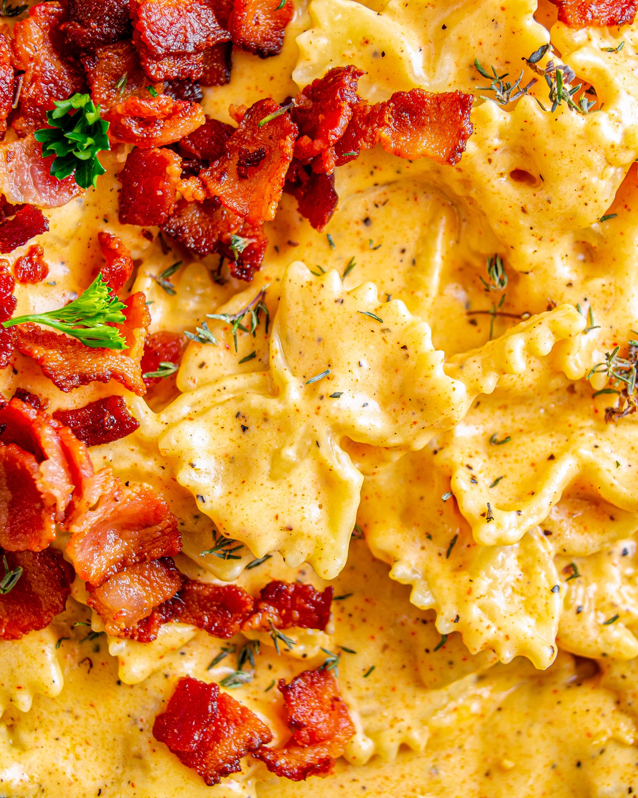 Bacon White Cheddar Pasta Recipe - CheekyKitchen