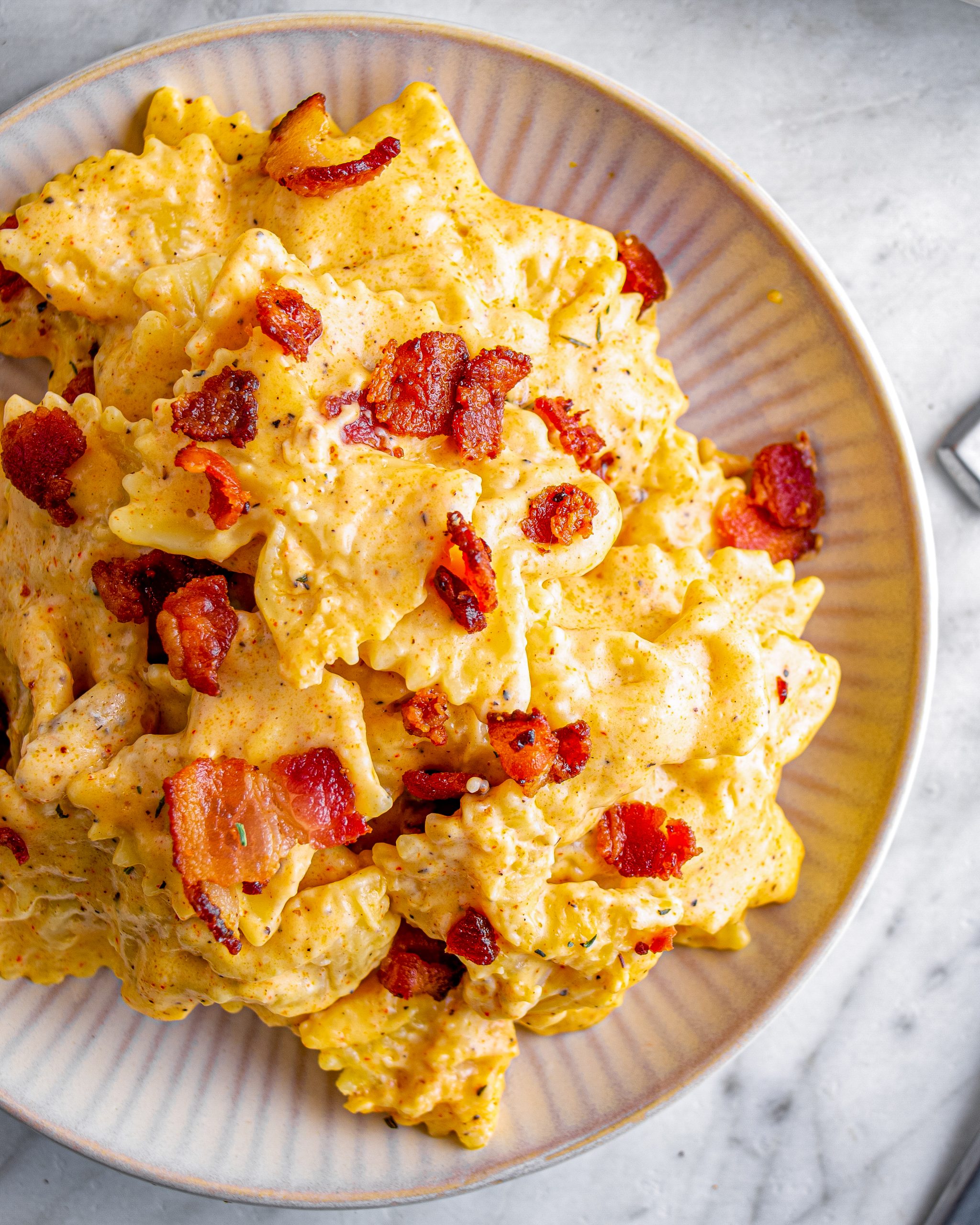 Bacon White Cheddar Pasta Recipe - CheekyKitchen