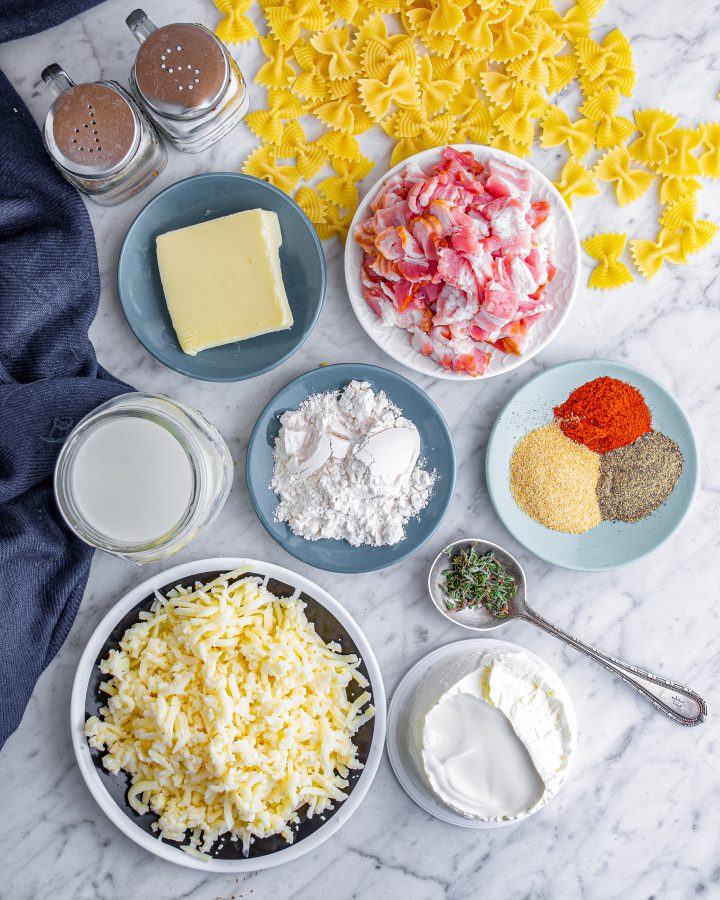 Bacon White Cheddar Pasta Recipe - CheekyKitchen