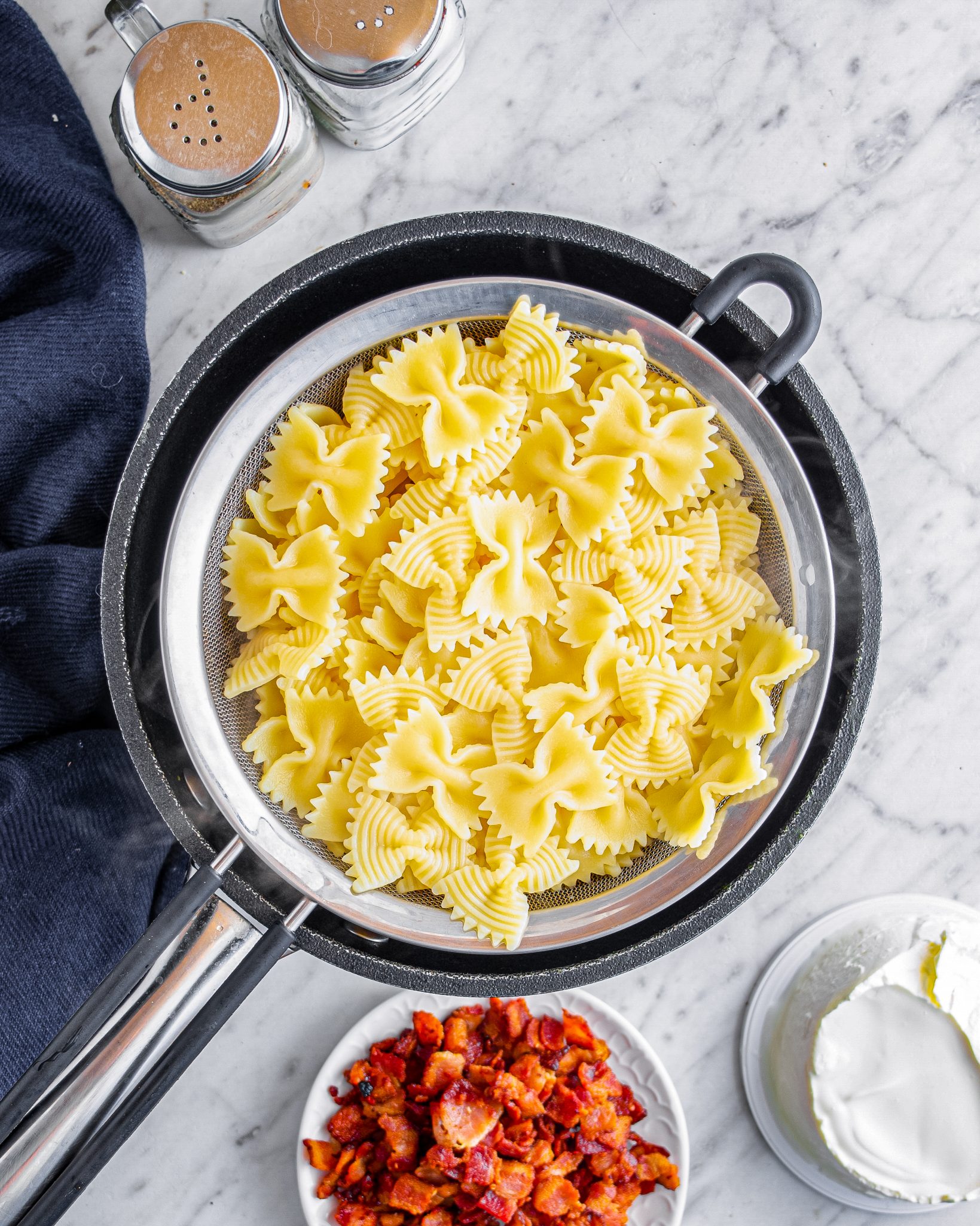 Bacon White Cheddar Pasta Recipe - CheekyKitchen