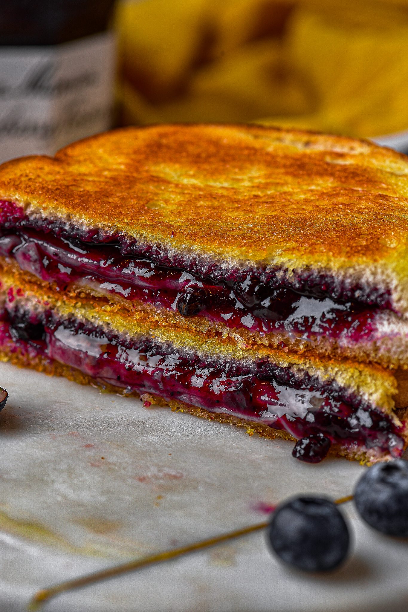 Blueberry Brie Grilled Cheese Sandwich - CheekyKitchen