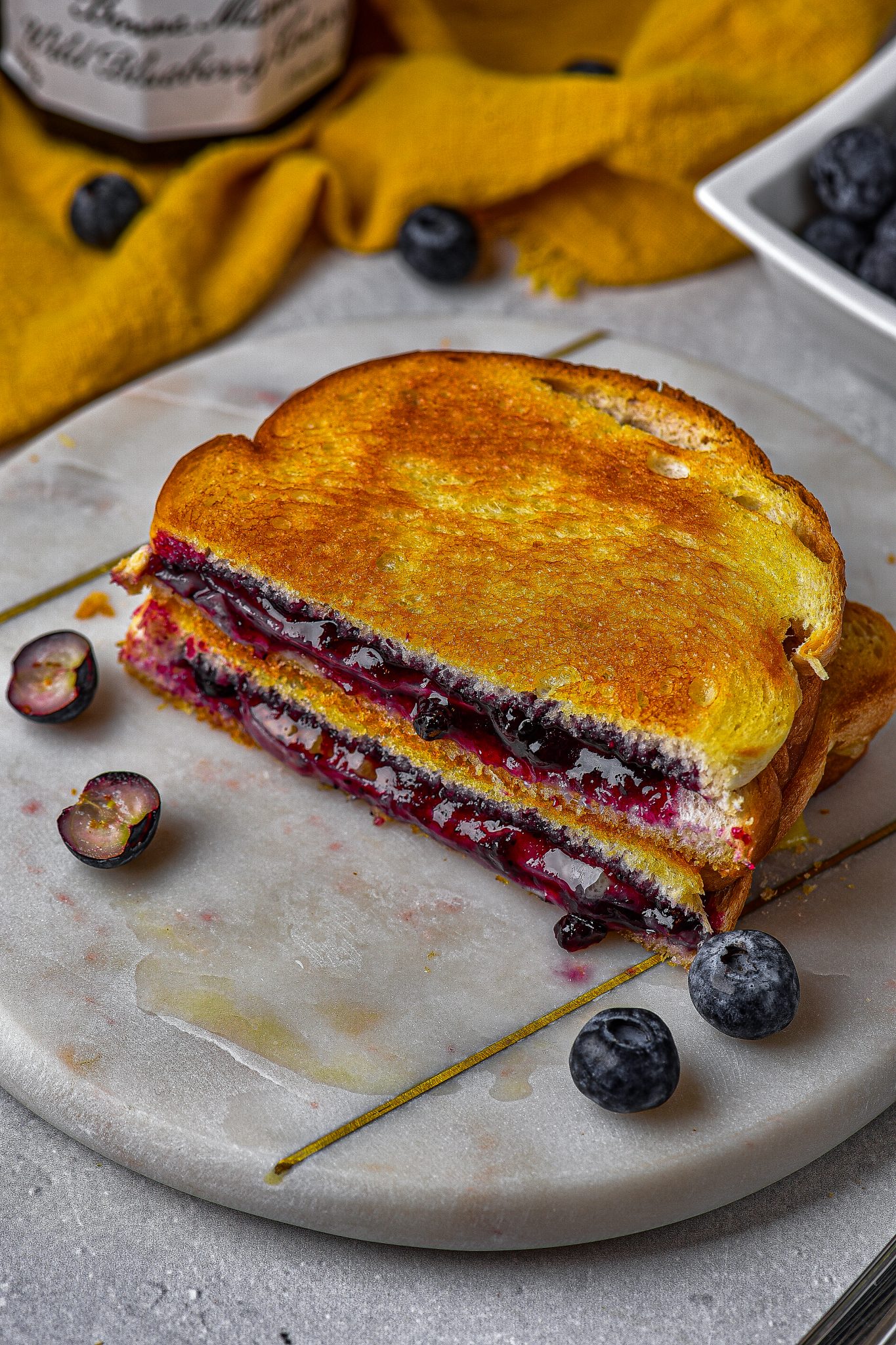Blueberry Brie Grilled Cheese Sandwich - CheekyKitchen