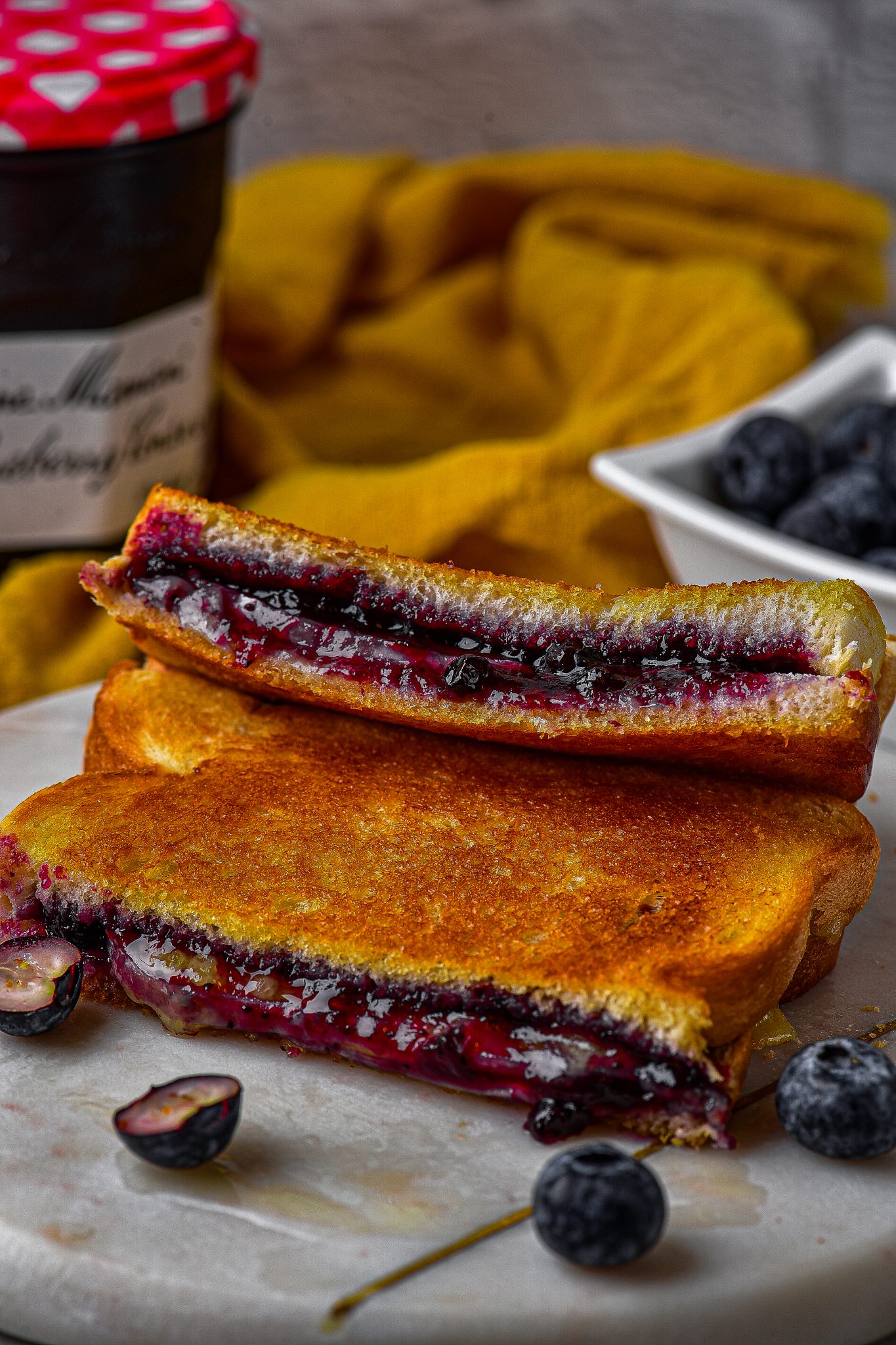 Blueberry Brie Grilled Cheese Sandwich - CheekyKitchen