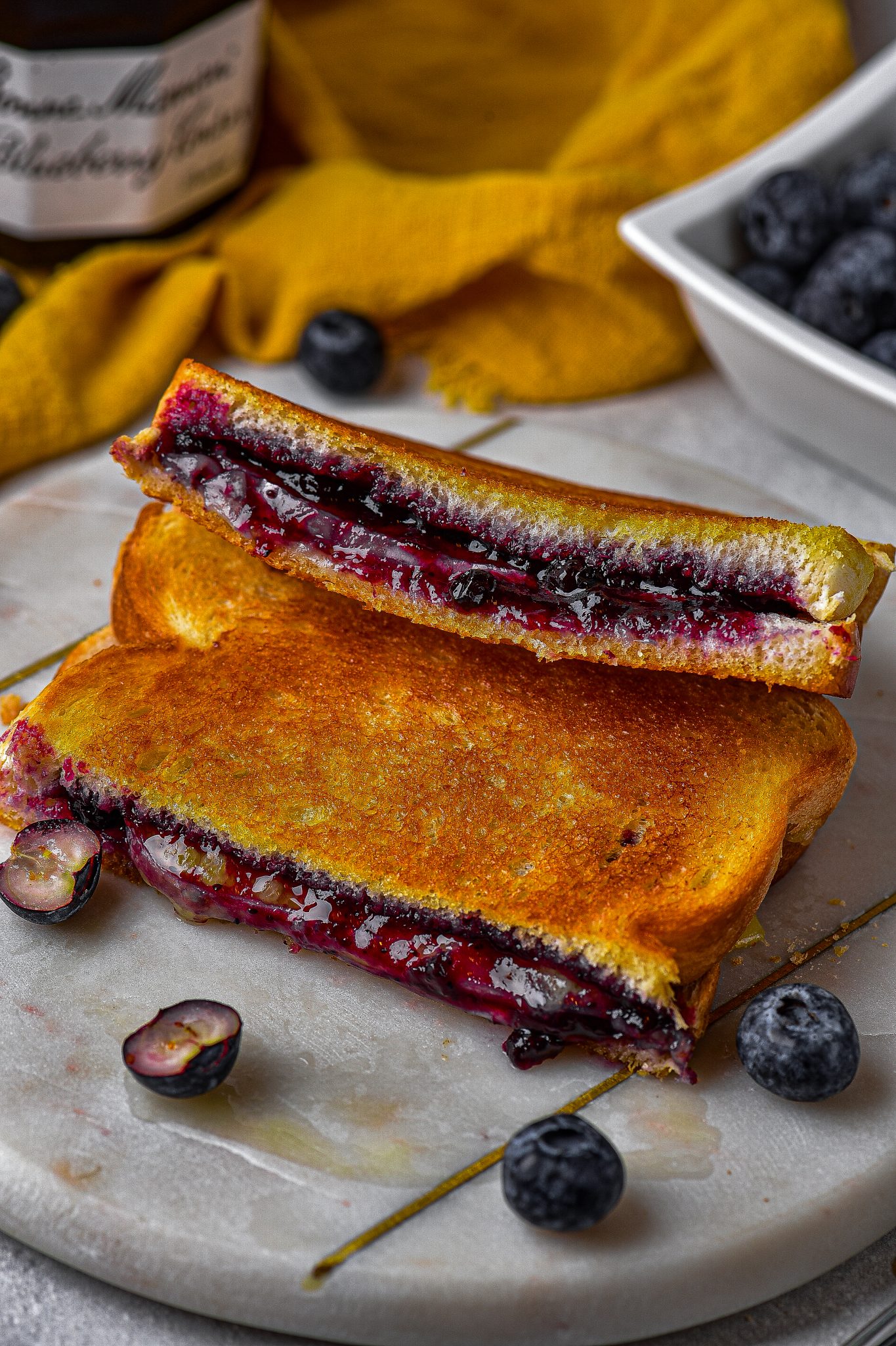 Blueberry Brie Grilled Cheese Sandwich - CheekyKitchen