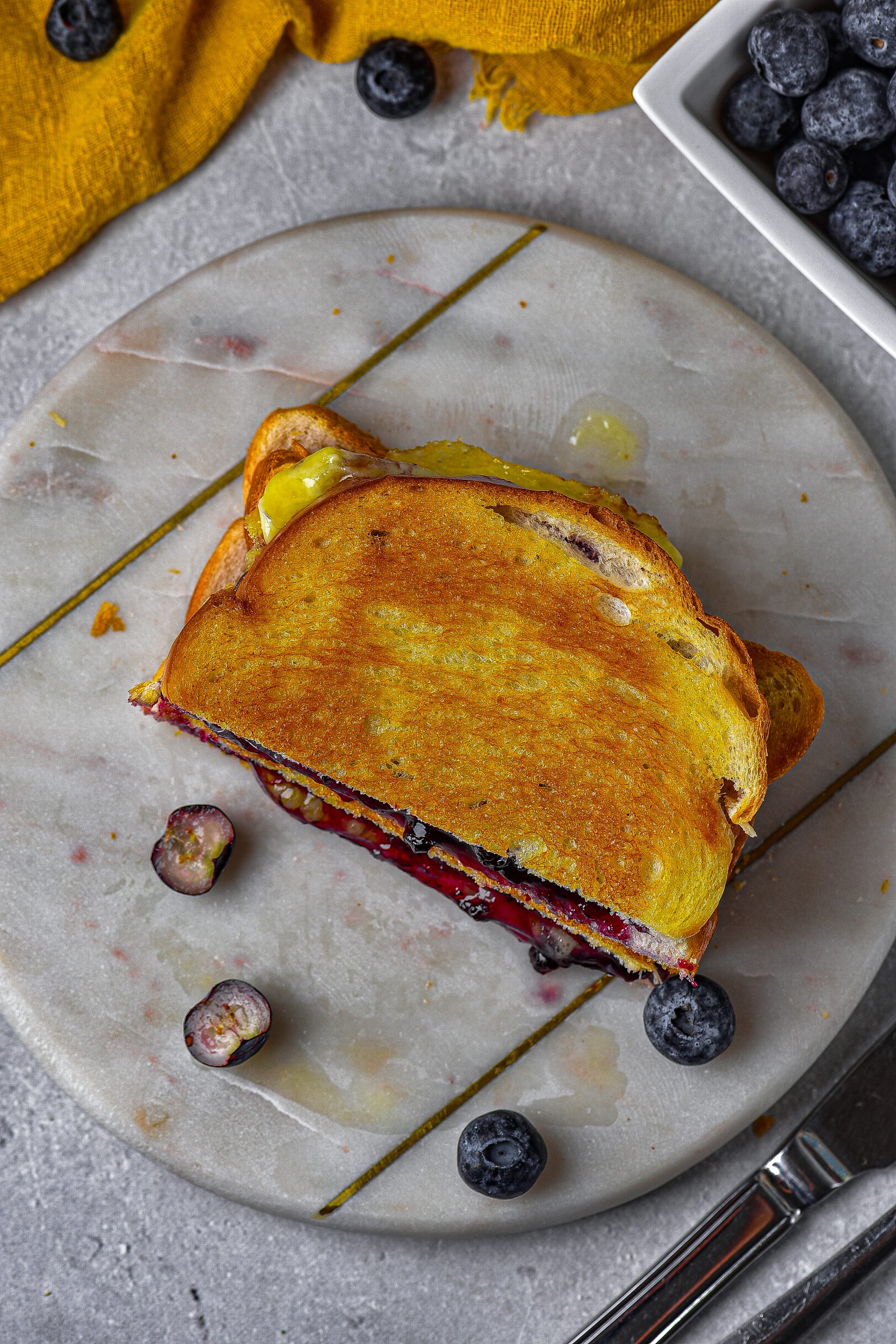 Blueberry Brie Grilled Cheese Sandwich - CheekyKitchen
