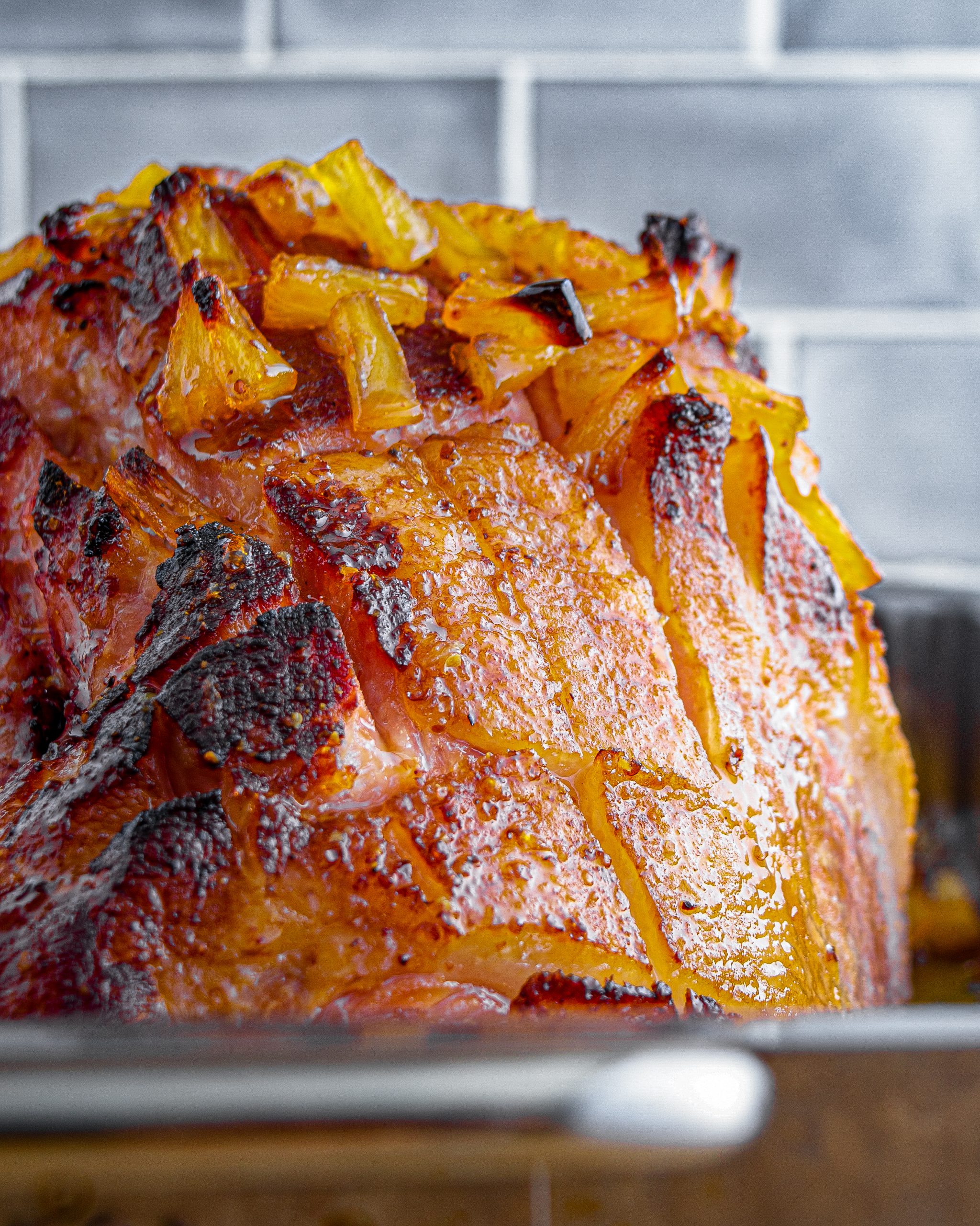 Brown Sugar Pineapple Baked Ham - CheekyKitchen