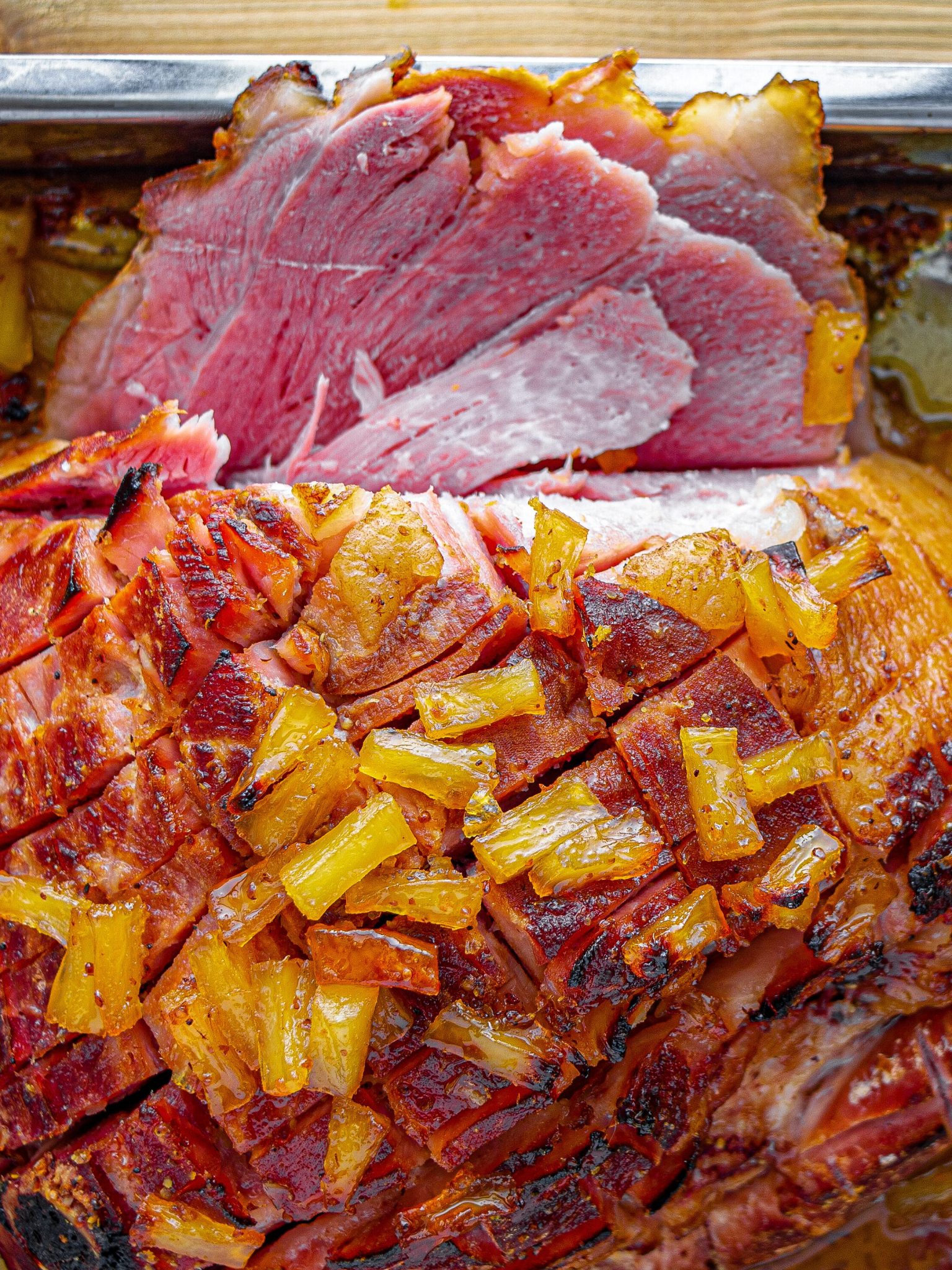 Brown Sugar Pineapple Baked Ham - CheekyKitchen